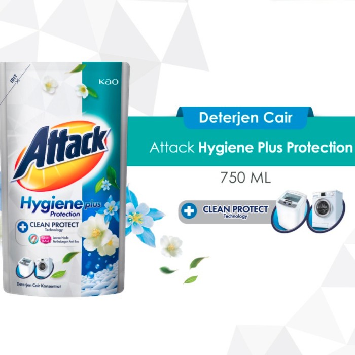 Jual Attack Deterjen Cair Hygiene Protection Clean Protect Reff 750gr | Shopee Indonesia