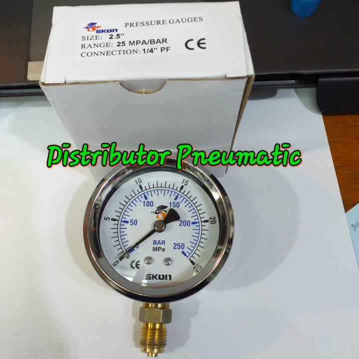Jual PRESSURE GAUGE 21/2 SS 250BAR / 25 MPA 1/4 DRAT KUNINGAN RAKET BSP SKON | Shopee Indonesia