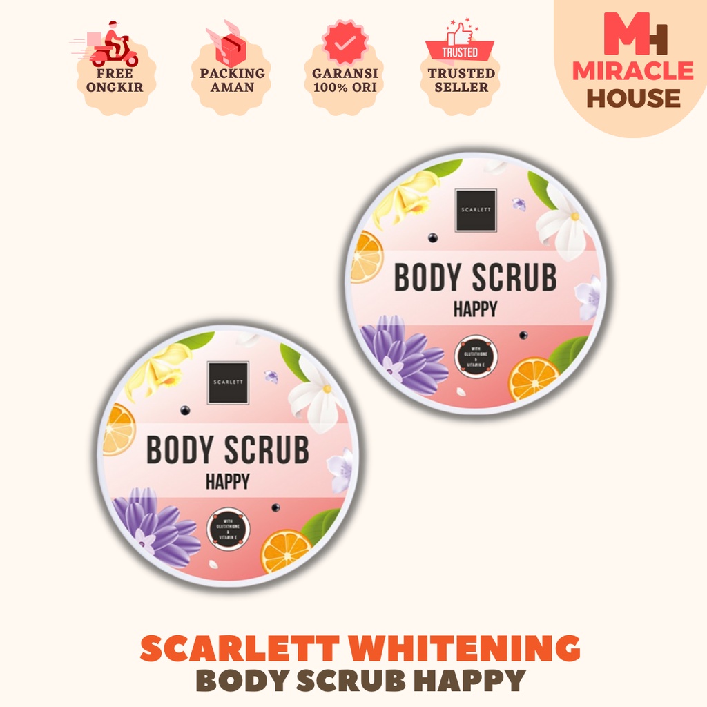 Jual Scarlett Whitening Body Scrub Happy Scarlet Skarlet Secarlet ...