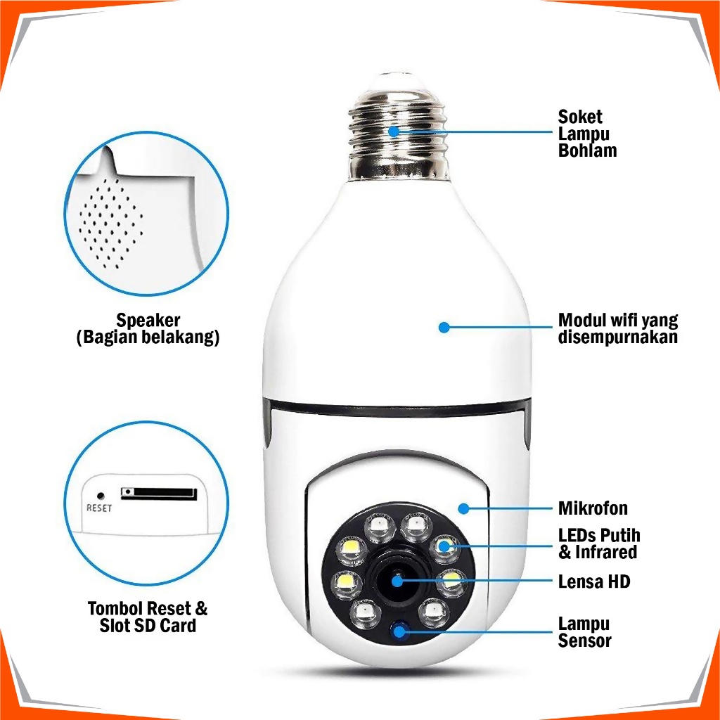 Jual IP CAMERA Dome Model Lampu CCTV - Dengan LED | Shopee Indonesia