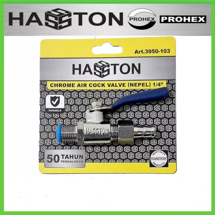 Jual HASSTON kran stop kompressor angin 1/4 inch compressor valve nepel ...