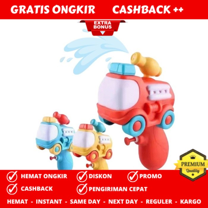 Jual Mainan Anak MINI CARTOON FIRE TRUCK WATER GUN Tembakan Air Gun Toy ...