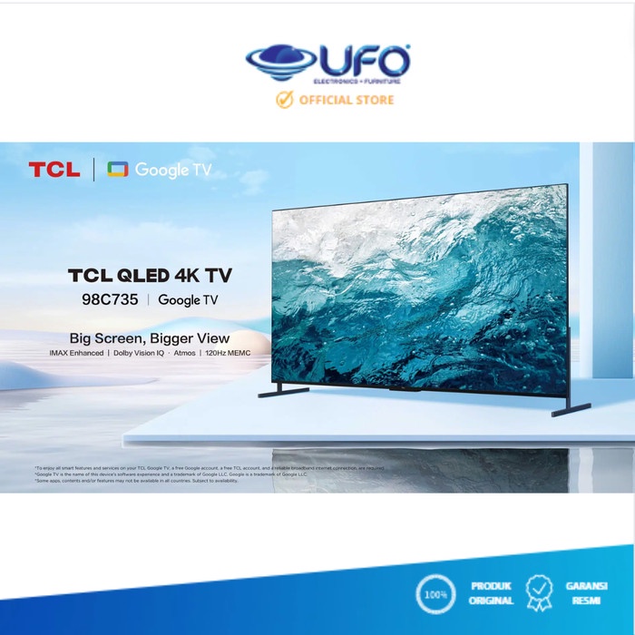 Jual TCL 98 Inch 4K QLED Google 144HZ VRR Dolby Vision IQ 98C735 | Shopee Indonesia