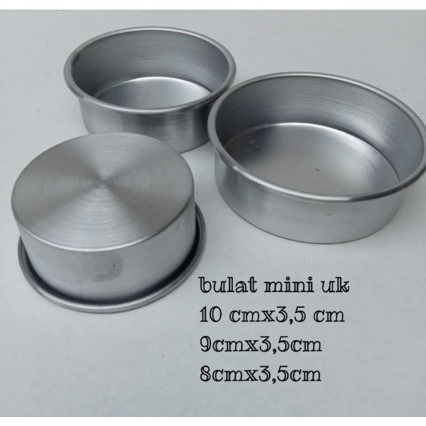 Jual LOYANG KUE BOLU MINI BULAT PRESS 1 SET ISI 3 UKURAN 8CM 9CM 10CM ...