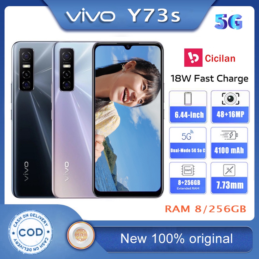Jual Handphone Vivo Y73s 5G Handphone Ram8/256GB 6.44-inch Smartphone 100% Baru Dan Original ...