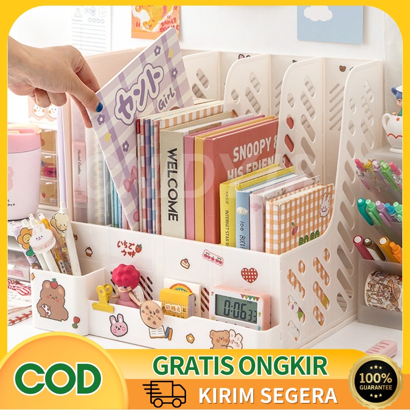 Jual 【COD】Rak Buku Rak Penyimpanan desktop organizer file organizer Box ...