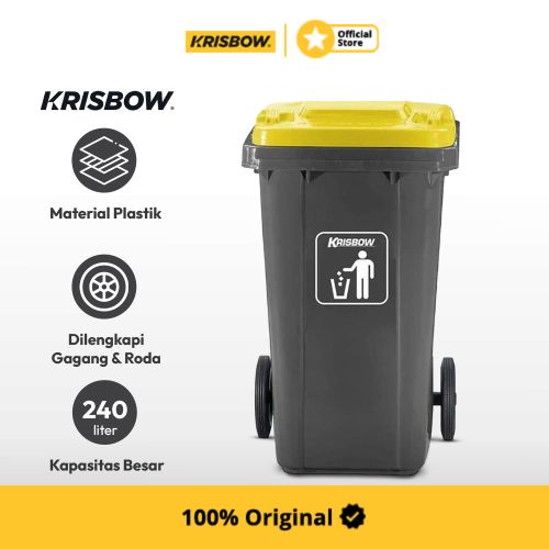 Jual Krisbow Dust Bin Tempat Sampah Plastik New Eco 240 Ltr - Abu ...