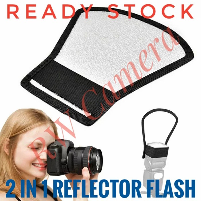 Jual 2 in 1 Reflector Flash Camera Reflektor Diffuser Speedlite Canon ...