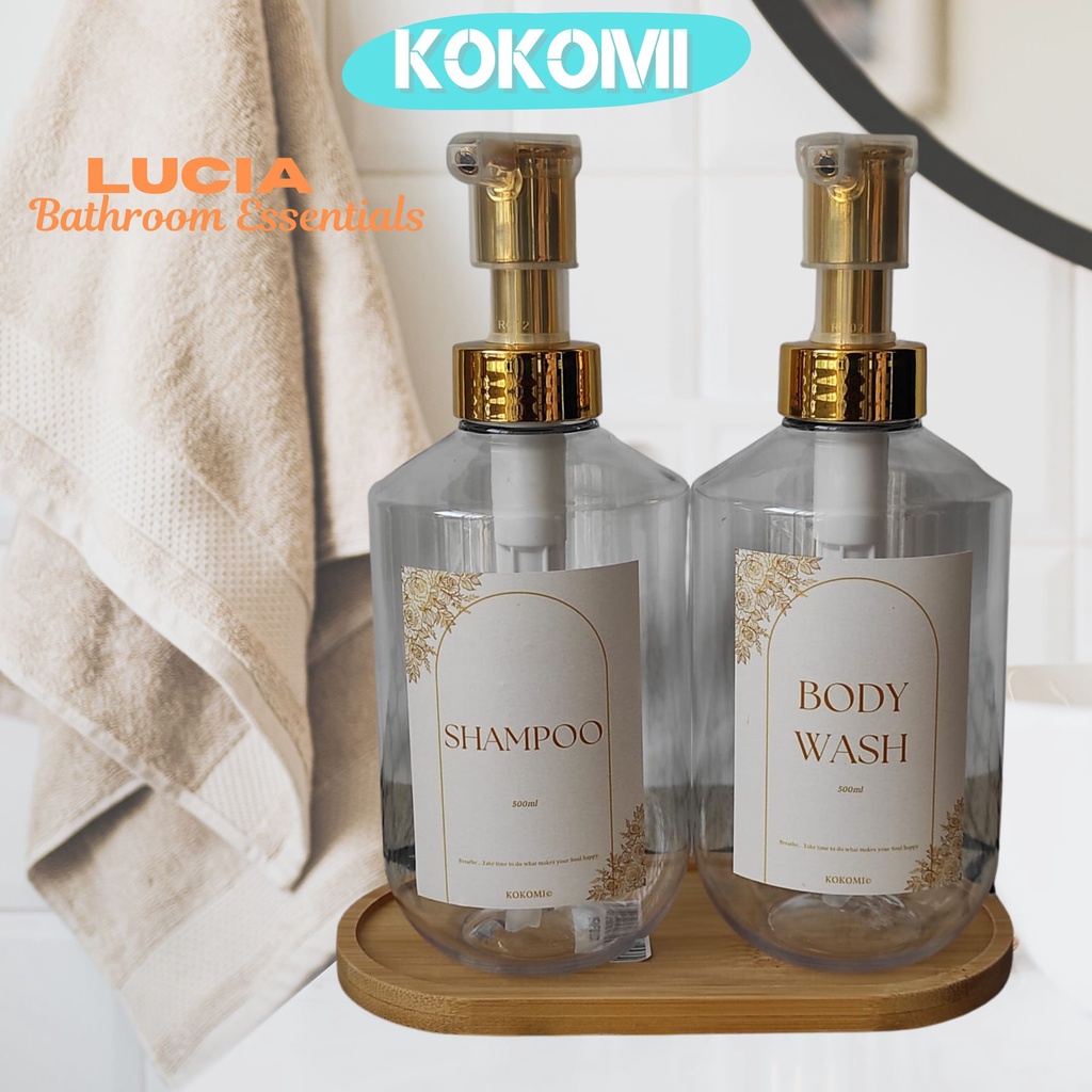 Jual KOKOMI Botol Sabun Aesthetic Lucia Botol Refill Sabun Cair 500ml ...