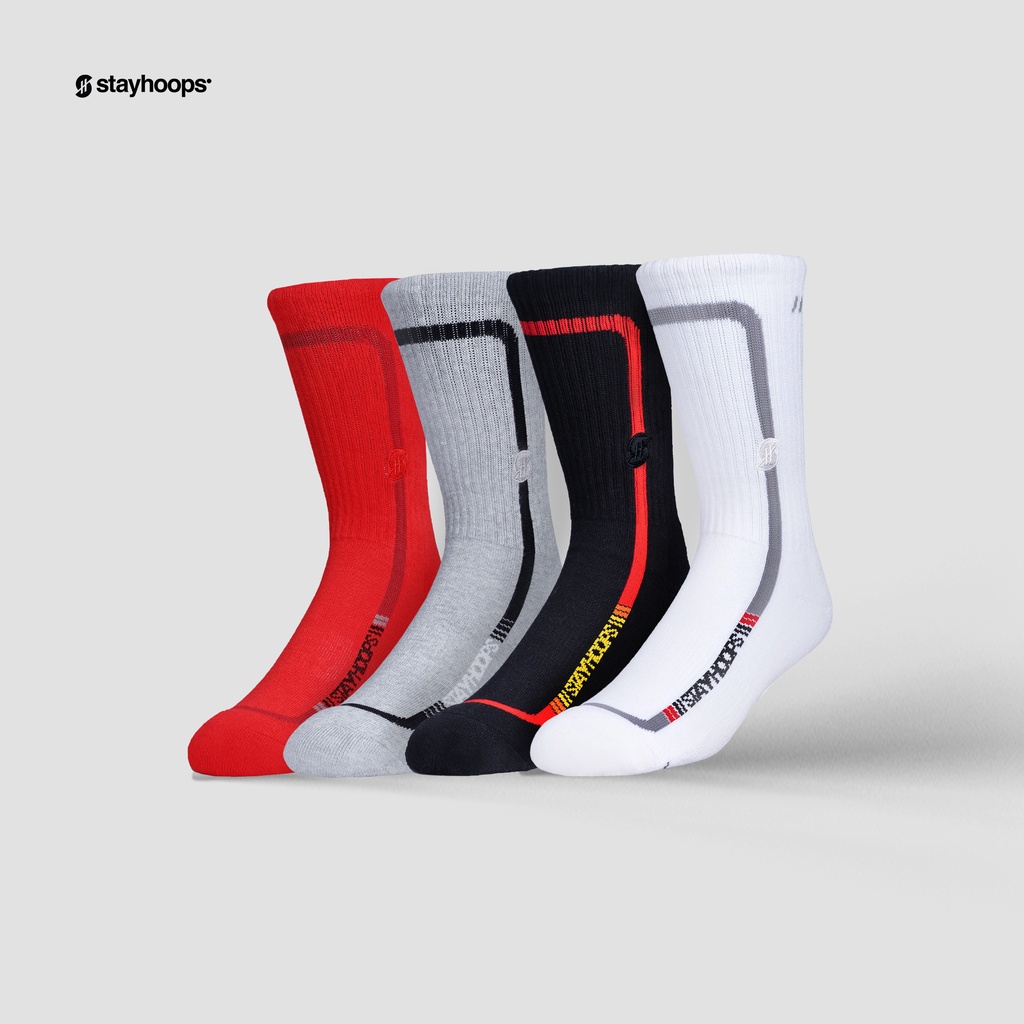 Jual Kaos kaki Panjang Crew Sock Pria Wanita Polos Tebal Nue Plain Stayhoops Olahraga Fashion ...