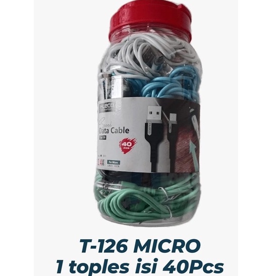 Jual KABEL FLECO T126 / T127 TOPLES ISI 40 PCS USB MICRO ATAU ISB TYPE-C SUPPORT FAST CHARGING ...