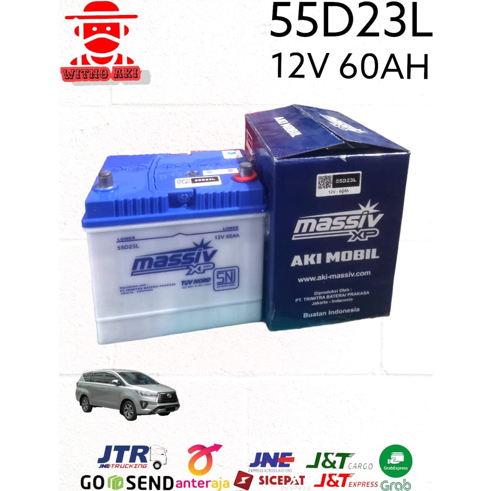 Jual Aki mobil basah massiv xp 55d23l 12v 60ah toyota innova, toyota camry, fortuner, alfrad ...