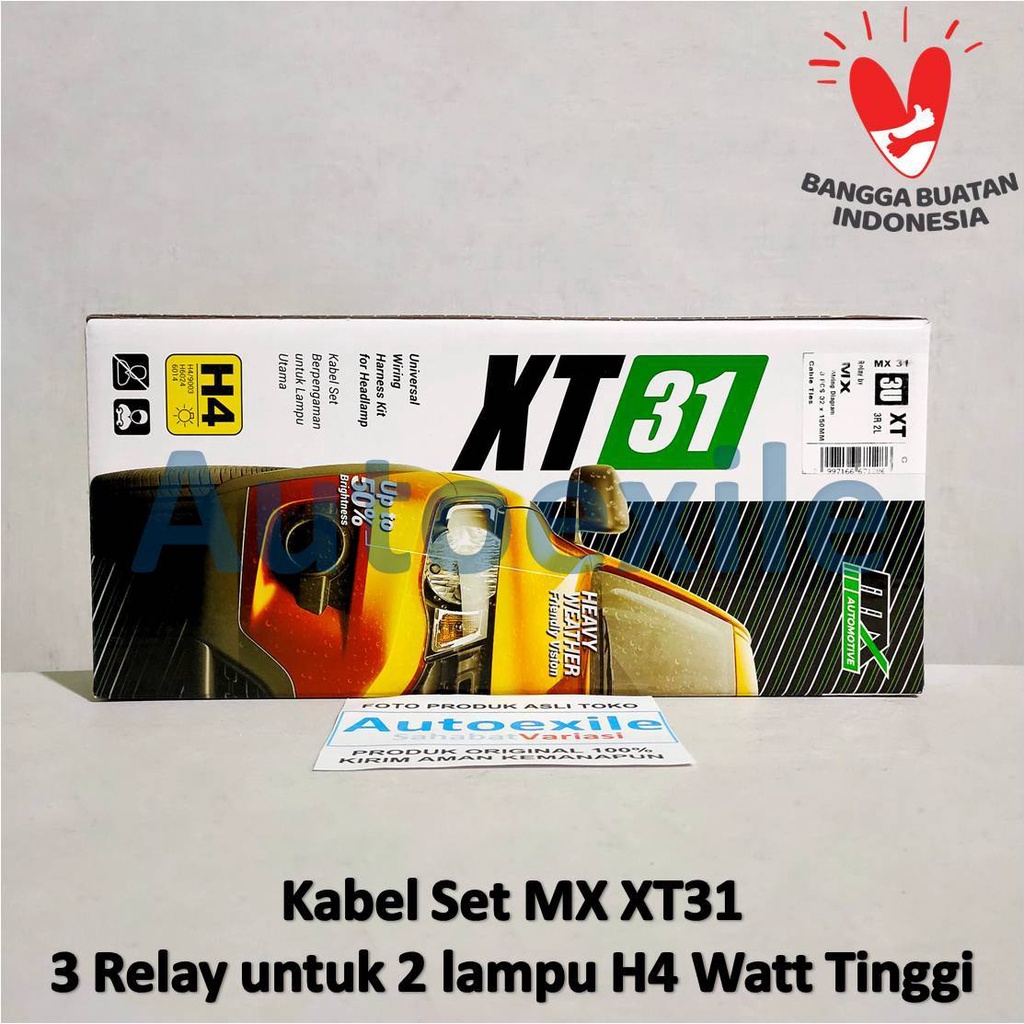 Jual Kabel Set Relay MX XT31 3U untuk Lampu H4 12V 100/90W 130/100W 130 ...