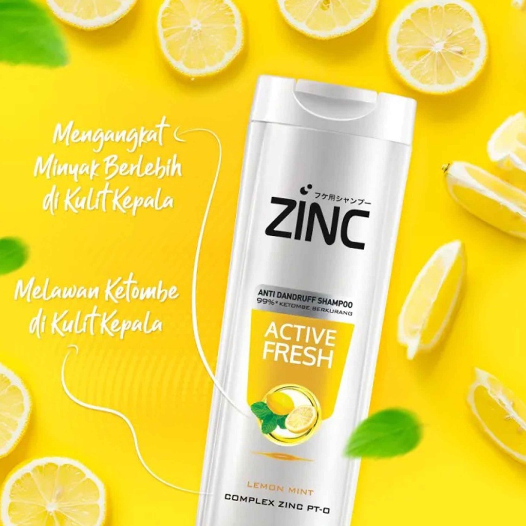Jual Zinc Shampoo 170ml Lemon/Anti Dandruff Clean Active/Hairfall/Hijab ...