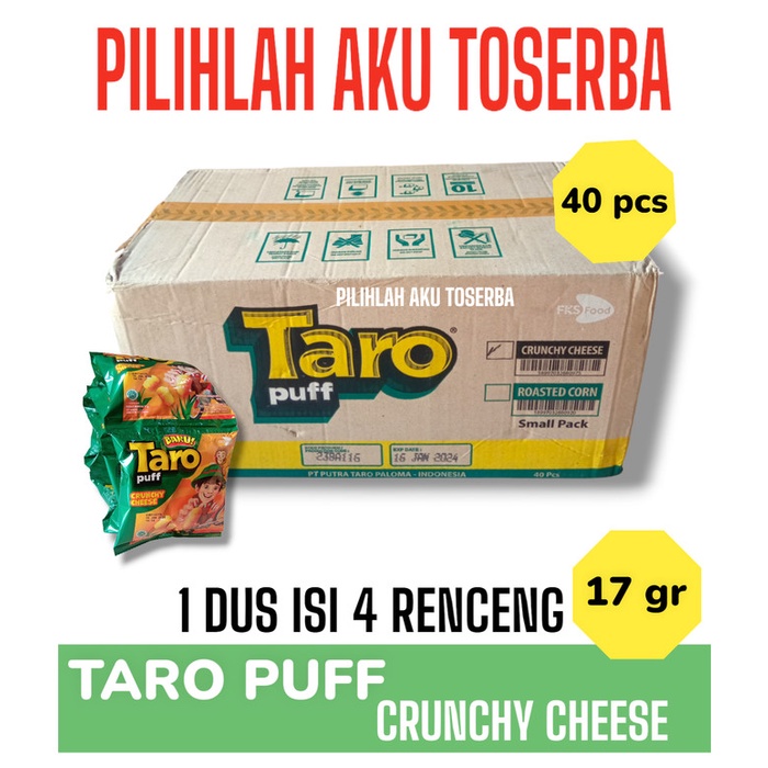 Jual Taro PUFF Snack CRUNCHY CHEESE RENCENG - ( HARGA 1 DUS ) | Shopee ...