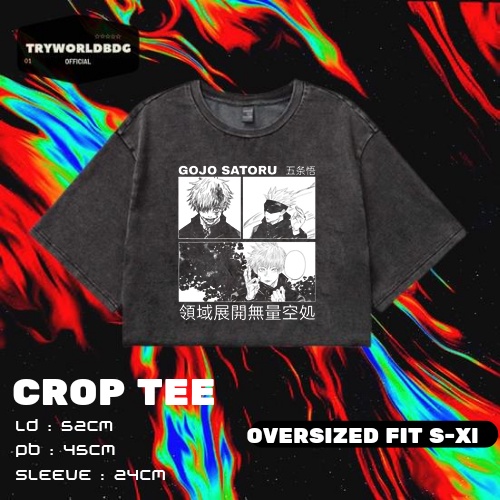 Jual TRYWORLDBDG OFFICIAL "GOJO SATORU" CROP TOP OVERSIZED | CROP TOP ...