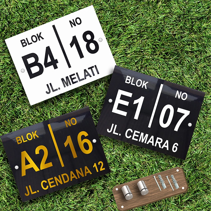 Jual Nomor rumah acrylic Custom / akrilik papan alamat nomer rumah / no ...