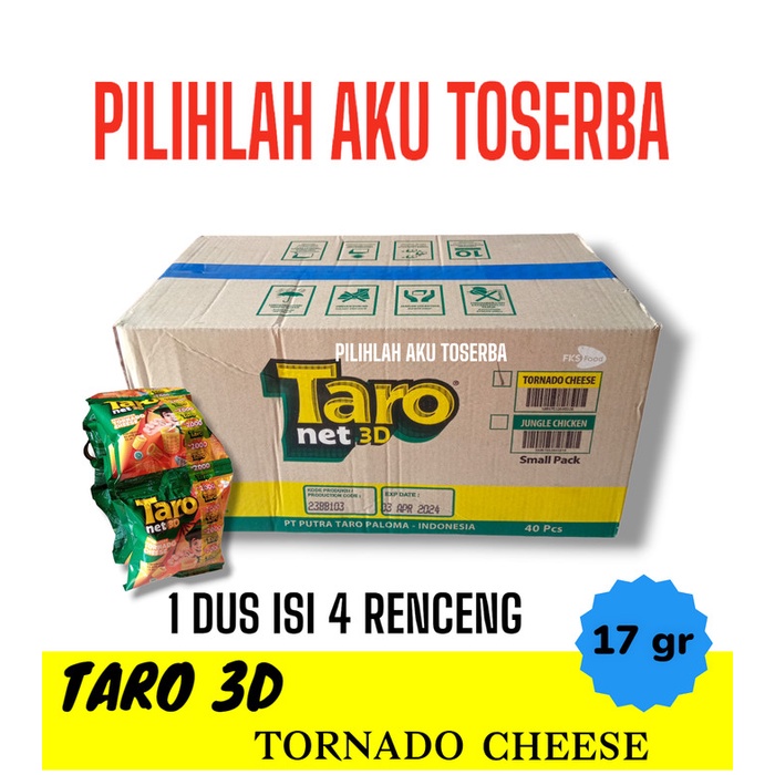 Jual Taro 3D Snack TORNADO CHEESE RENCENG - ( HARGA 1 DUS ) | Shopee ...