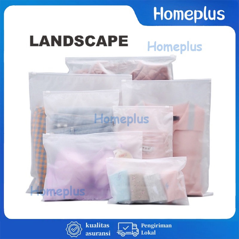 Jual HomePlus Zipper Travel Pouch Zipper Lock Transparan Scrub Pakaian ...