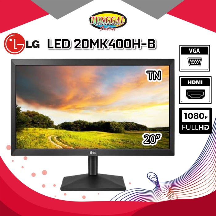Jual Monitor LG LED 20MK400H-B Analog + HDMI 20" | Shopee Indonesia