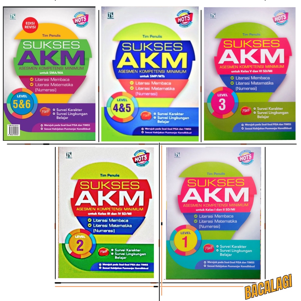 Jual Buku Sukses AKM SD Kelas 1 2 3 4 5 6 Level 1 2 3 SMP Level 4 5 SMA ...