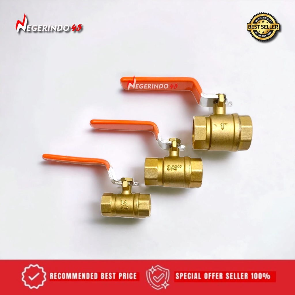 Jual STOP KRAN KUNINGAN 1/2 3/4 1" BALL VALVE KRAN AIR IGM | Shopee Indonesia