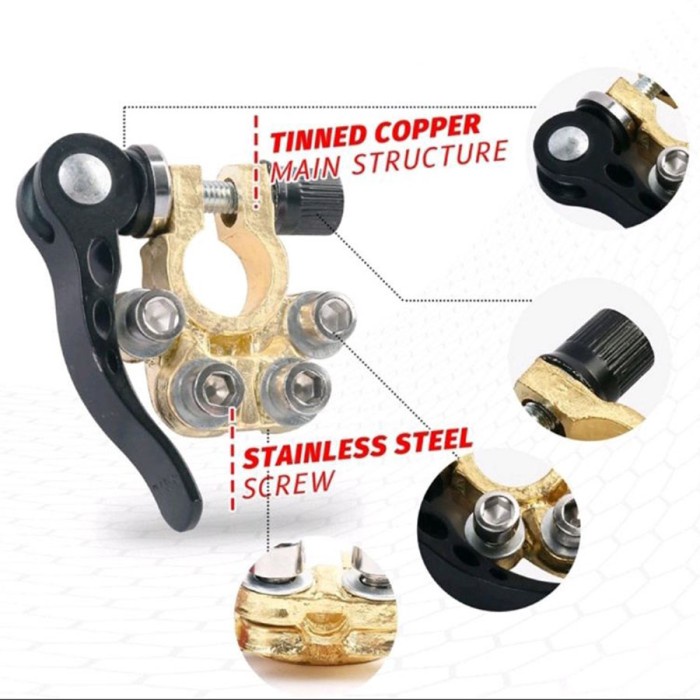 Jual Terminal Kepala Aki Mobil Bahan KUNINGAN Klem Accu Mobil Tembaga ...