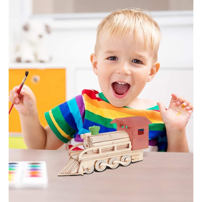 Jual Wooden Puzzle Steam Train - 3D Puzzle simulation Kereta Api Uap ...