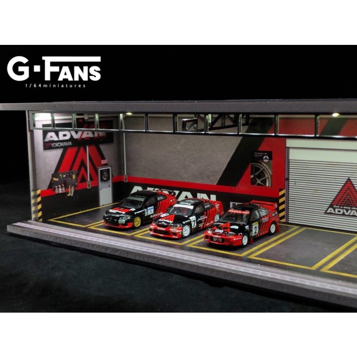Jual G-Fans Models 1/64 Diorama Diecast ADVAN Yokohama Garage with LED ...