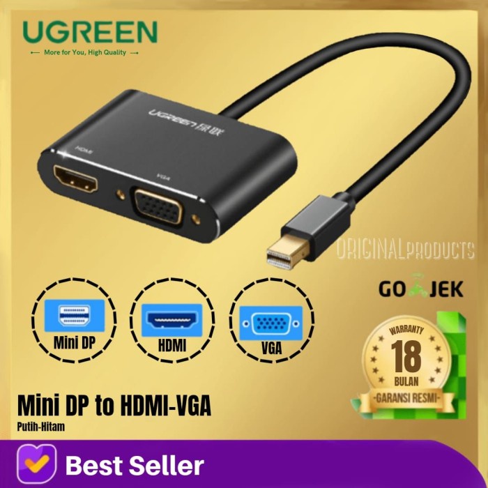 Jual UGREEN KABEL MINI DISPLAYPORT KE VGA HDMI ADAPTER THUNDERBOLT ...