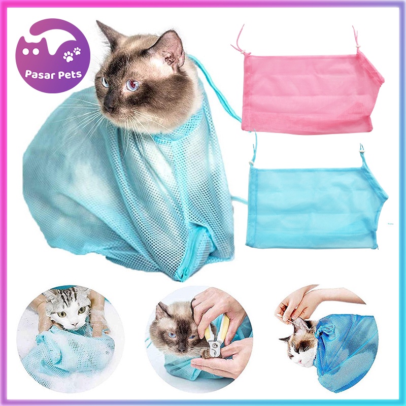 Jual Tas Kantong Jaring Kucing Grooming Kantong Mandi Kucing Pet ...
