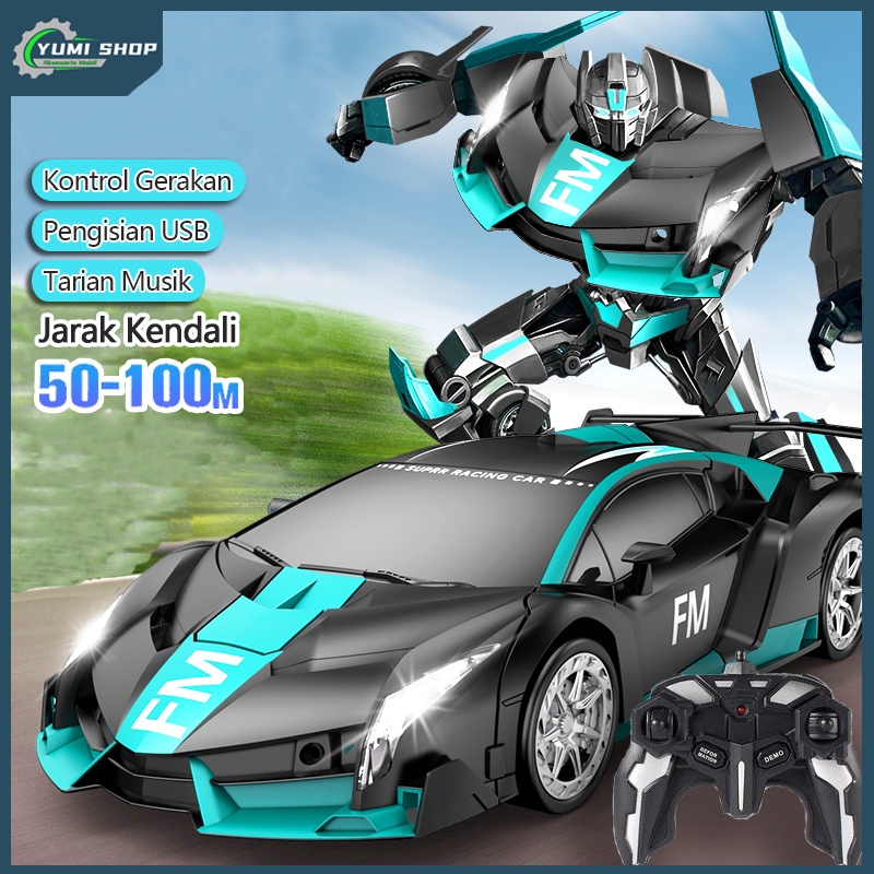 Jual Rc Car Transformer 1:18 Mobil Remot Jadi Robot Baterai Cas/Mainan ...