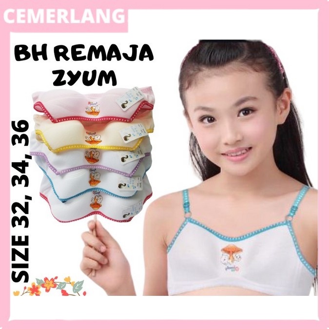 Jual BH BRA Wanita Remaja Jamur | Tanpa Kawat dan Busa Lucu| Size 32-34 ...