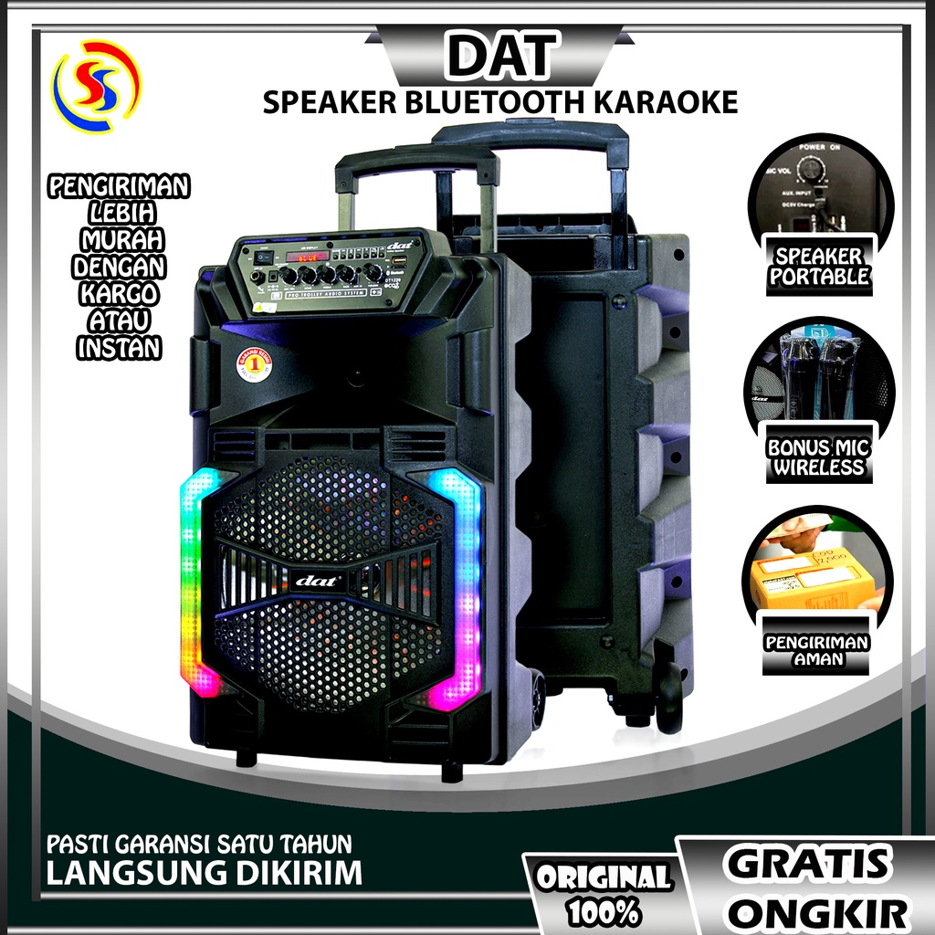 Jual Speaker Karaoke Speaker Bluetooth Speaker Portable 12 inch DAT DT ...