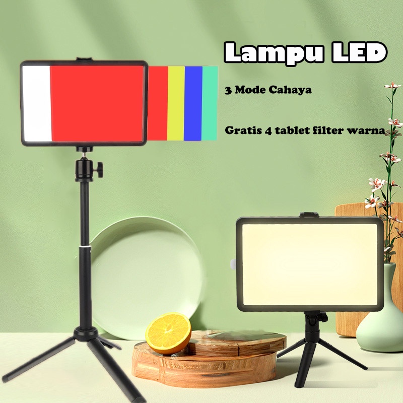 Jual Lampu LED 8 Inci Video Light Fill Light Tripod Ring Fotografi Live Vlogging USB Powered ...