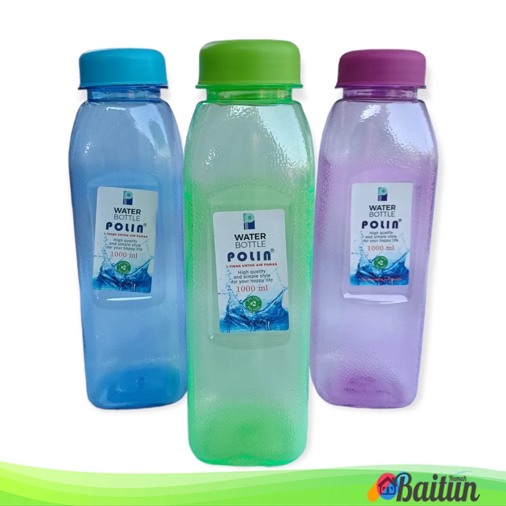 Jual Baitun Botol Air Minum Polin [1000ml] | Botol Kulkas Plastik | Wadah Tempat Air Minum ...