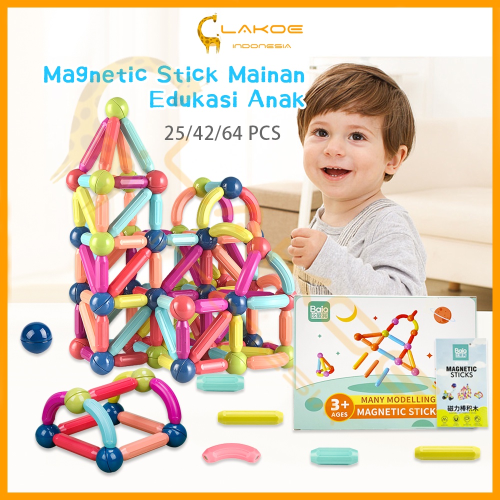 Jual LAKOE Mainan Batang Blok Magnetik Set/Magnetic Stick Merakit/DIY ...