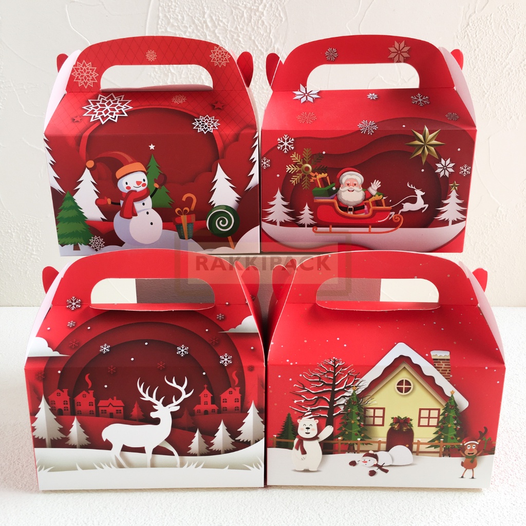 Jual gable box paper bag tas kertas souvenir snack hampers natal ...