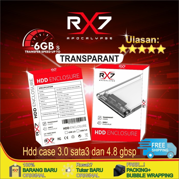 Jual CASING HARDISK EXTERNAL HDD EXTERNAL CASE 2.5" USB 3.0 RX7 ...