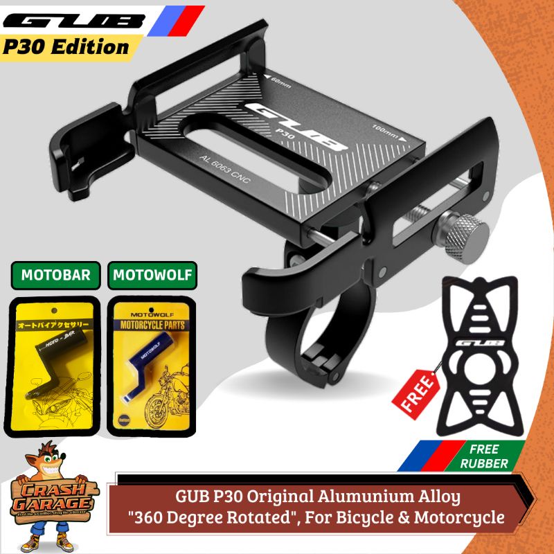 Jual GUB P30 Original Phone Holder Hp Sepeda Motor Alumunium Alloy Tempat Hp Motor Dudukan Hp ...