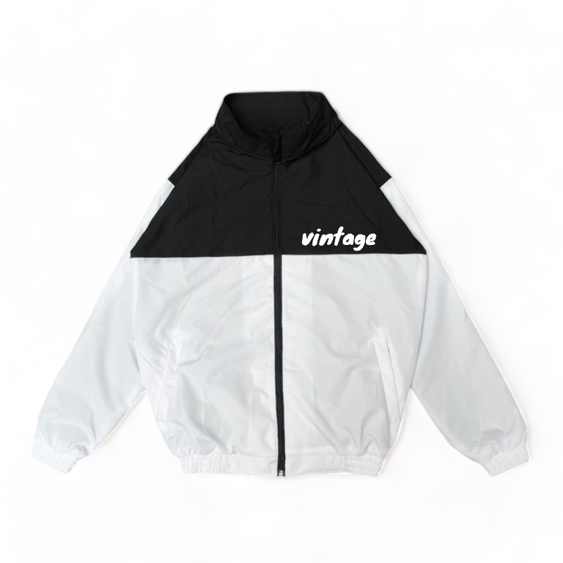 Jual vintage store Jaket Tracksuit Vintage Hitam Putih Jacket Tracktop ...