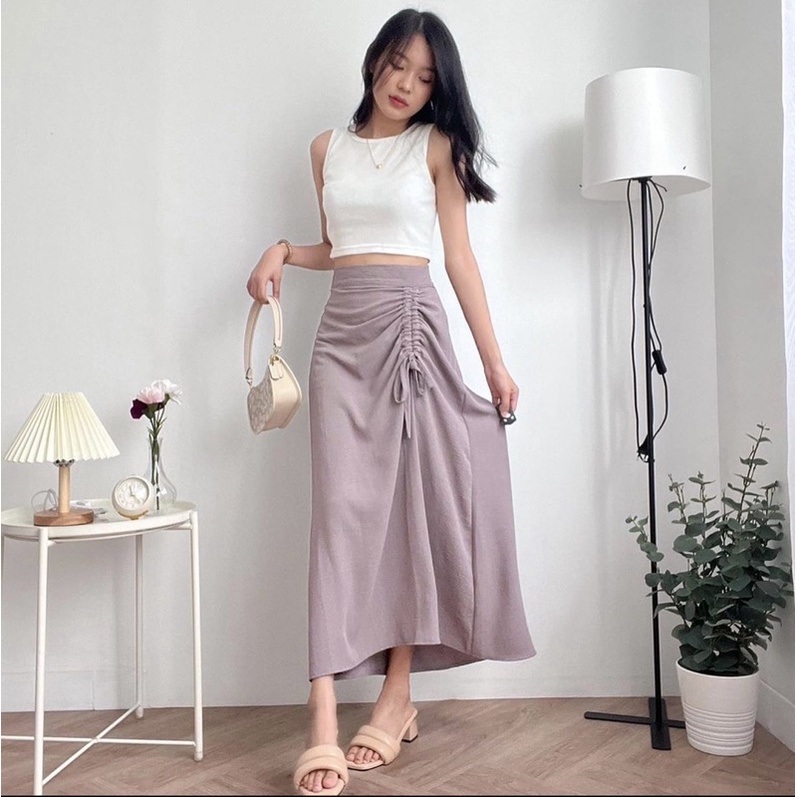 Jual Rok Serut Crinkle Premium Airflow/Rok Serut Wanita Casual Flowy ...