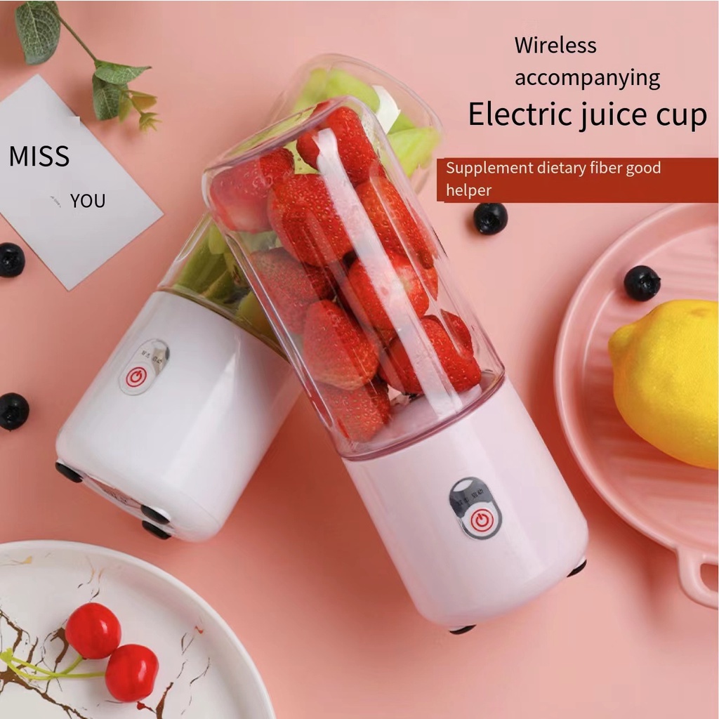 Jual Blender Jus Portable Mini Juicer 400ML 4 Mata Pisau Botol Listrik ...