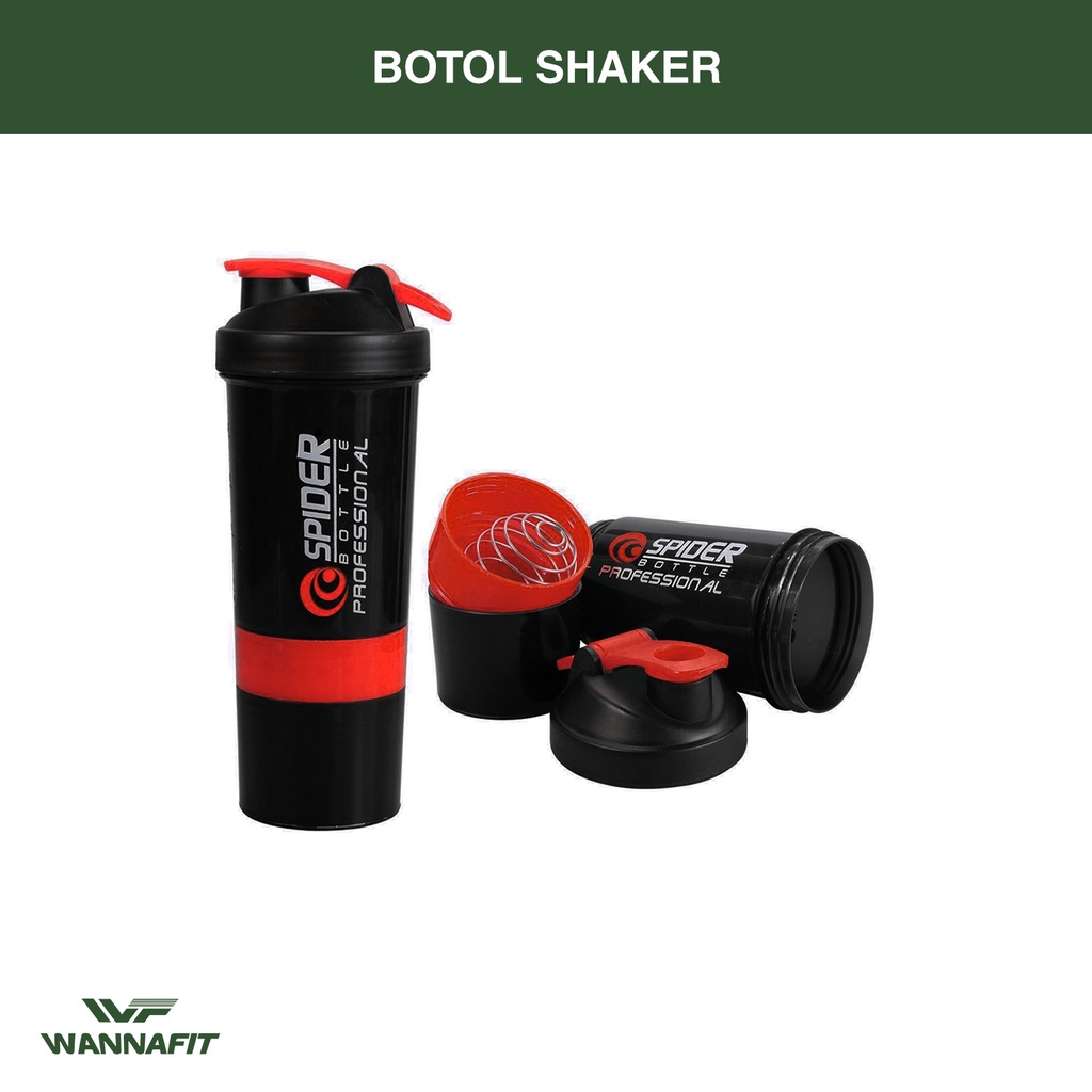 Jual Botol Minum Shaker 500ml Bottle Shaker Protein Whey Spider(WFI ...