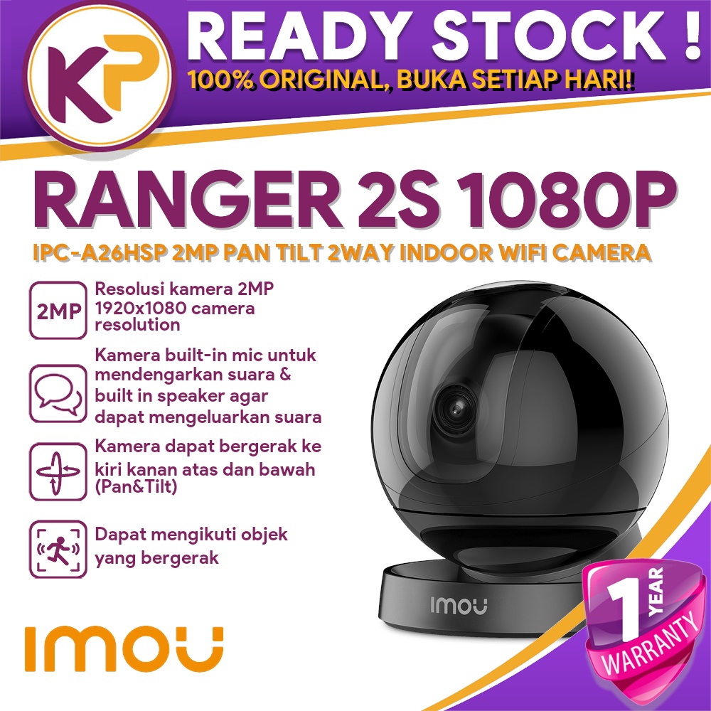 Jual IMOU RANGER 2S 1080P IPC-A26HSP 2MP PAN TILT 2WAY INDOOR WIFI ...