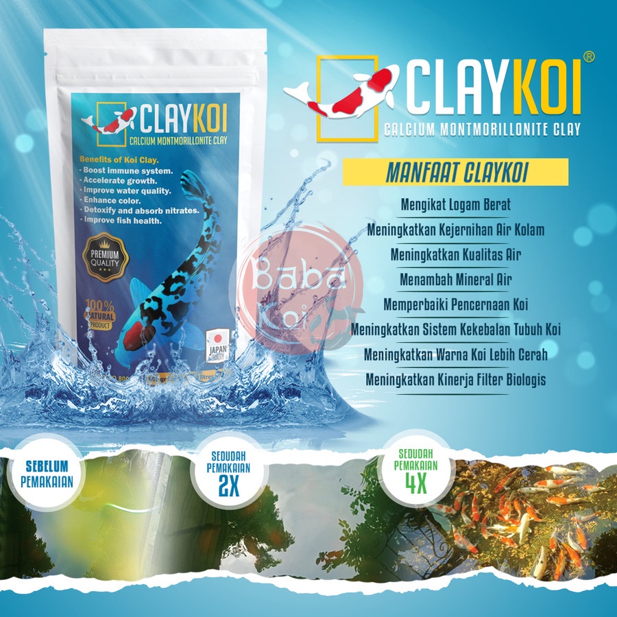 Jual Clay Koi Putih Premium Penjernih Kolam Dan Aquarium 250 Gram ...