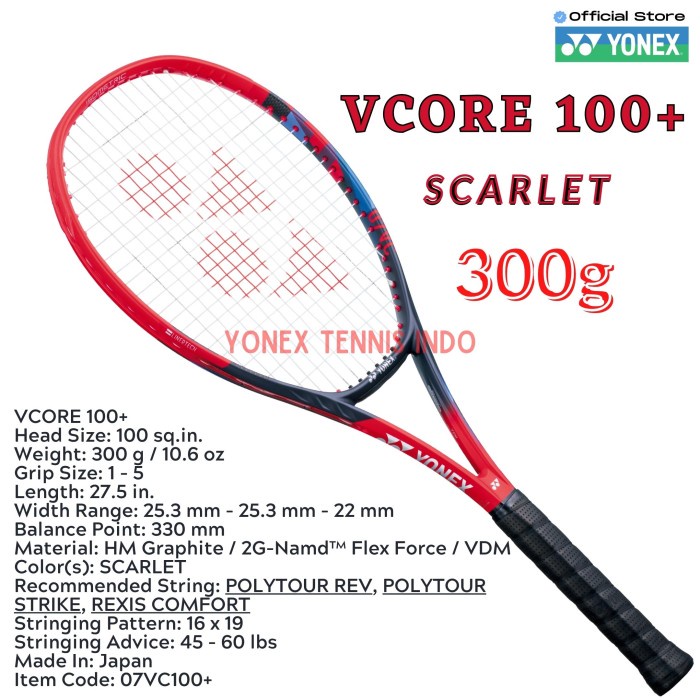Jual Yonex VCORE 100 Plus - 300 gram Scarlet - racket tennis | Shopee ...
