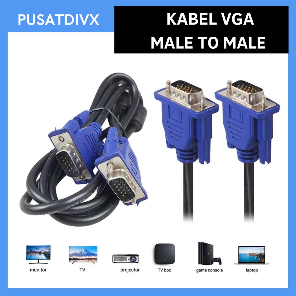 Jual Nippy Kabel VGA Male To Male 1.5 Meter Kualitas Tinggi Tebal Digital 15pin Untuk Komputer ...