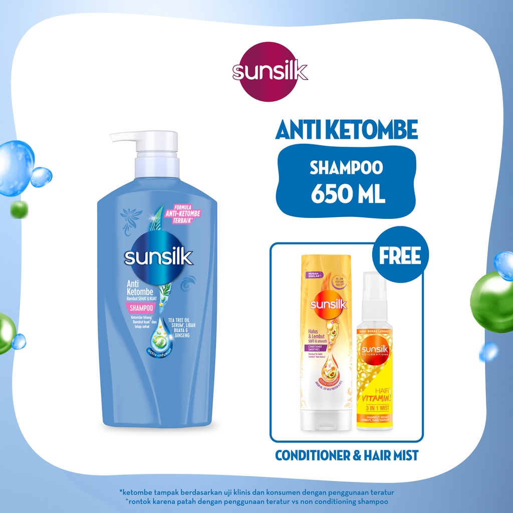 Jual Buy Sunsilk Shampoo Anti Ketombe 650ml Get Sunsilk 2 In 1 Vitamin ...