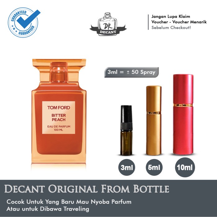 Jual DECANT Tom Ford Bitter Peach EDP 1ml 2ml 3ml 5ml 10ml | Shopee Indonesia